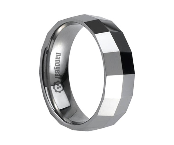 Tungsten carbide ring with square faces in two rows "QUORDO" (NGTR-2106 ...